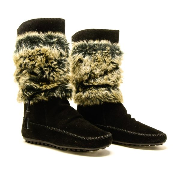 Minnetonka | Shoes | New Minnetonka Womens Calf Hi Fur Trimmed Boots In ...